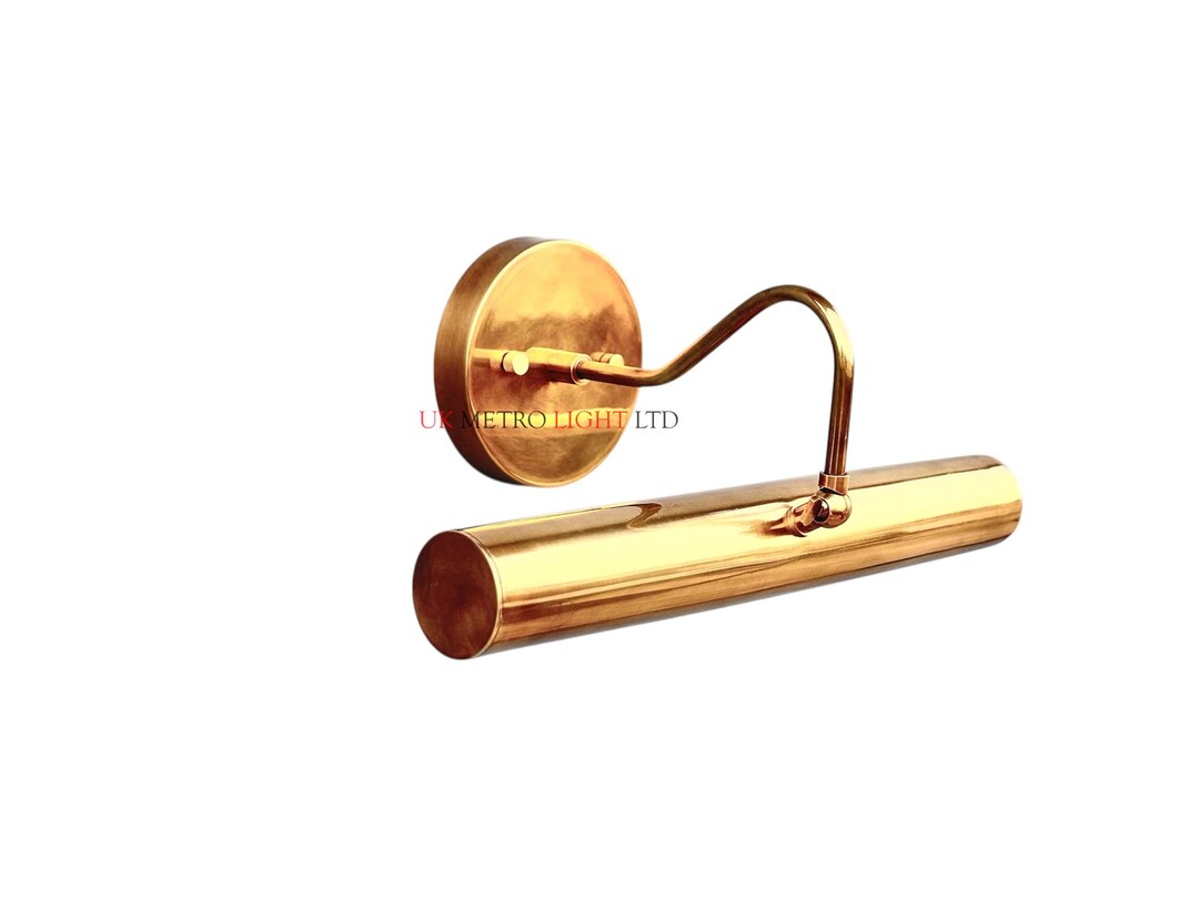 1940s Mid-century Modern Brass Picture Light | Vintage Solid Brass Wall ...