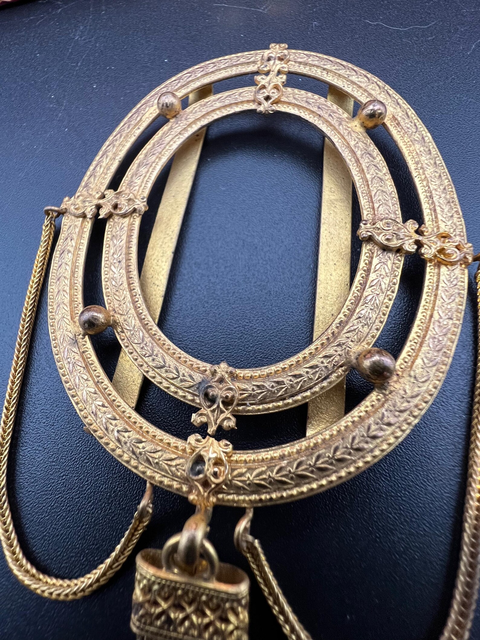 Antique Edwardian Gilt Brass Sash Buckle Brooch- Early 1900's Belt Clip ...
