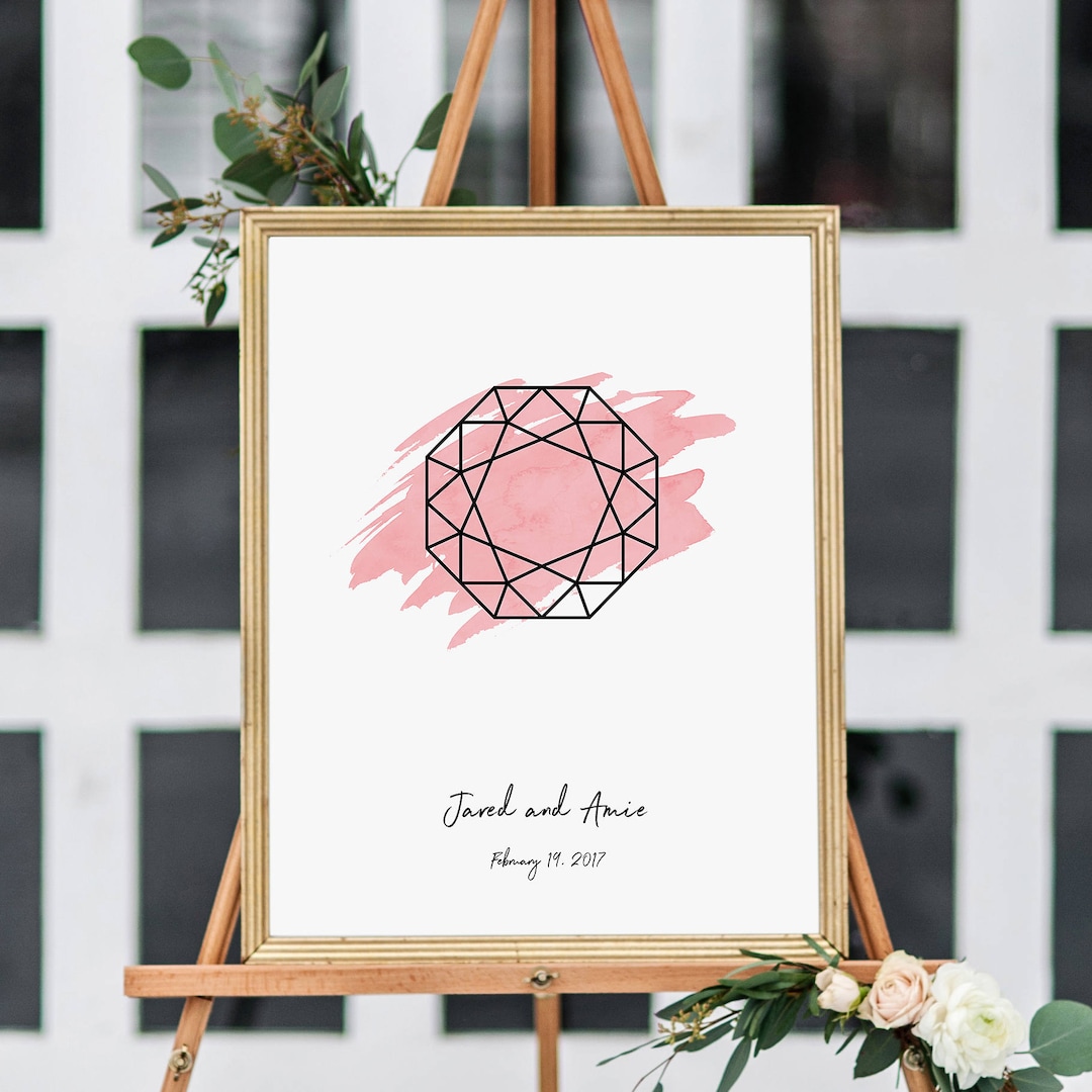 Wedding Welcome Sign Engagement Ring Personalized Reception - Etsy
