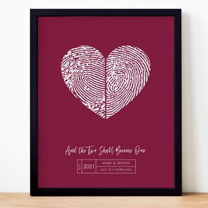 Personalized Fingerprint Couples Art: Wedding Guest Book Alternative - Etsy