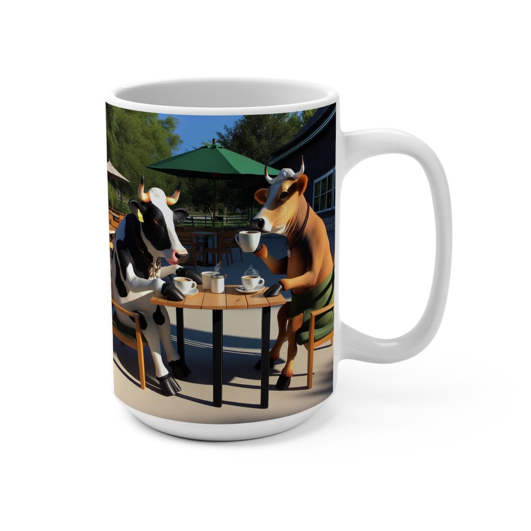 Coffee Break Cows Mug, 15oz, Farm Animals Mugs, Funny Mug, Whimsical ...