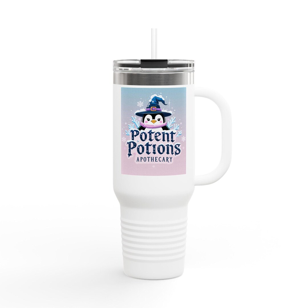 Potent Potions Apothecary Witch Penguin Travel Mug Cute Insulated ...