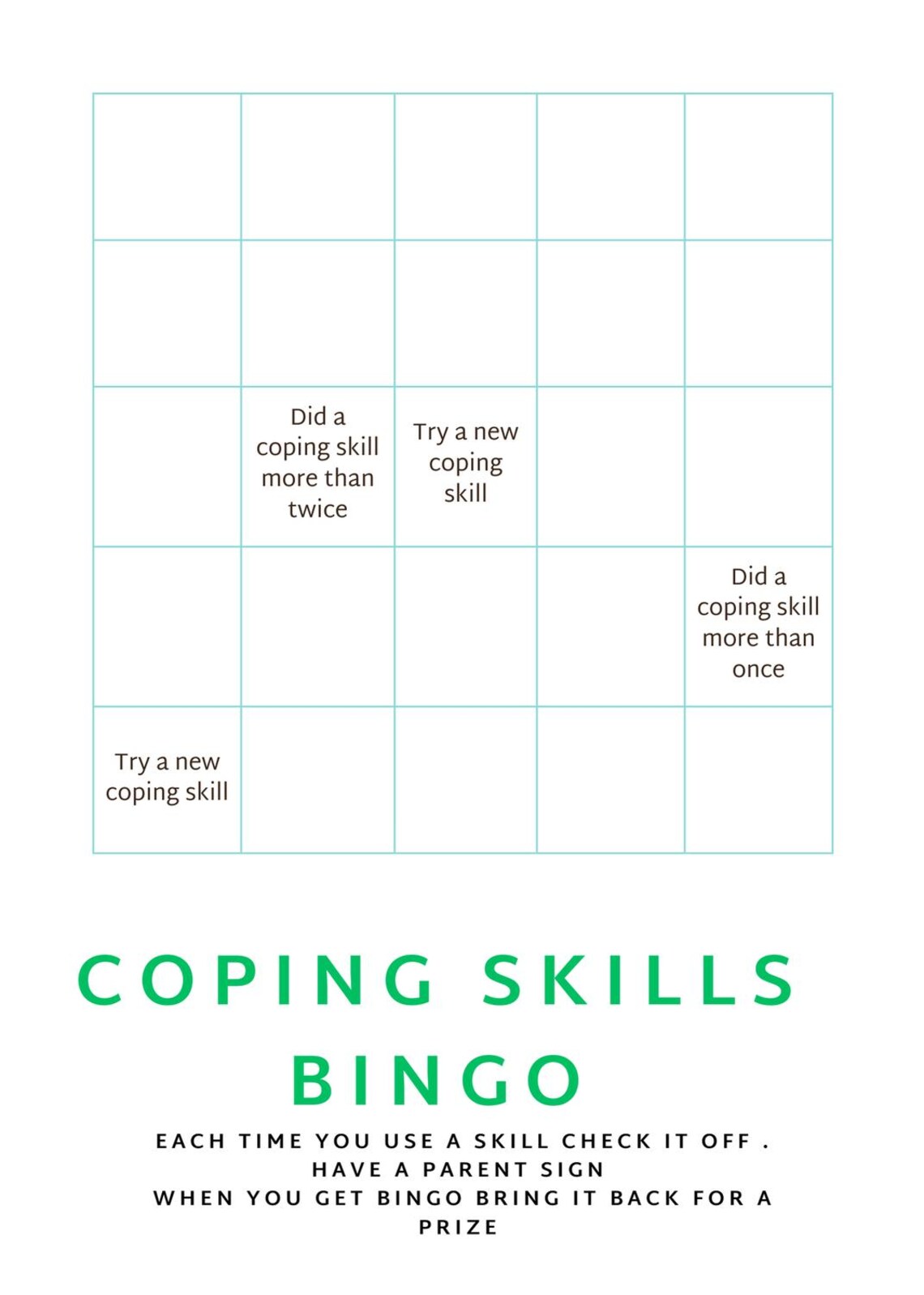Play Therapy Coping Skills Bingo - Etsy