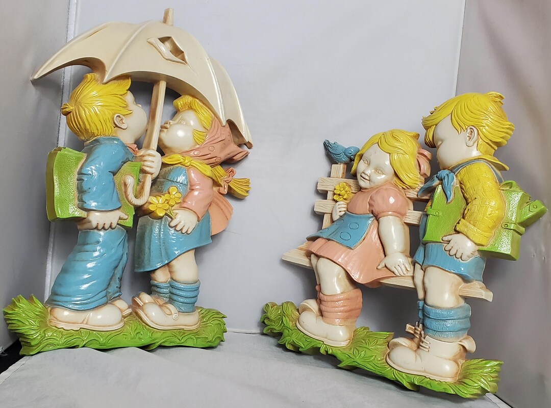 Vintage 1978 Homco Wall Decor Children Set of 2 - Etsy