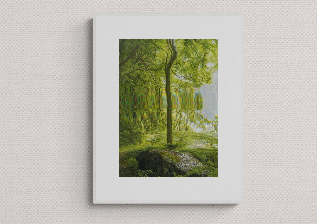 Abstract Tree Poster A3 – Glitch Minimalist Nature Art Print ...