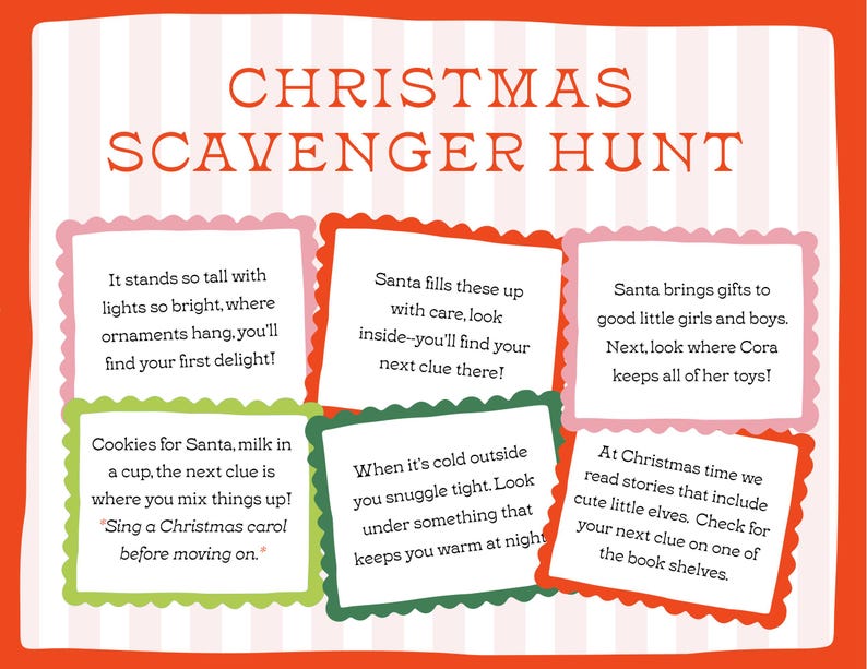 Christmas Scavenger Hunt - Printable Holiday Fun for Kids! - Etsy