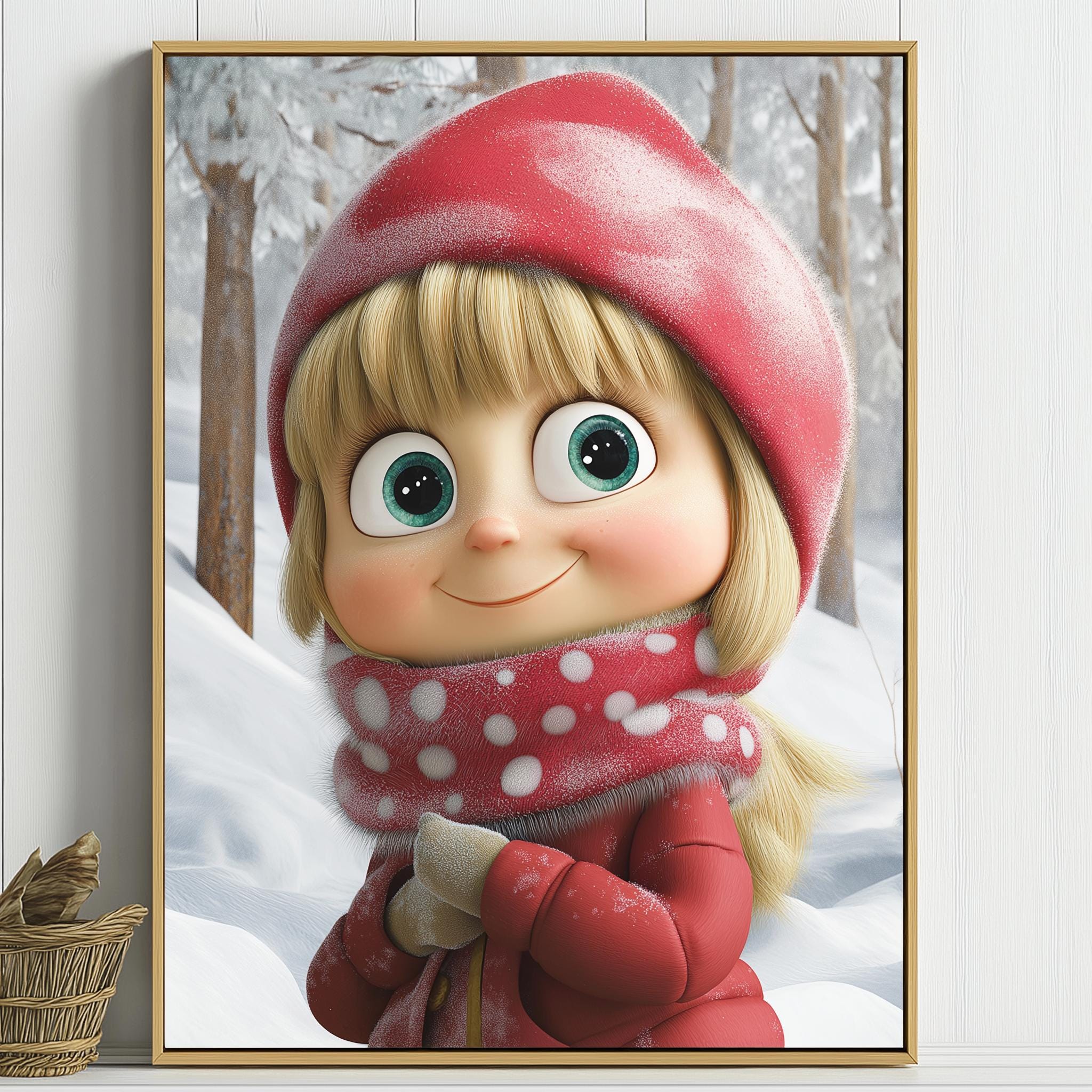 Masha and the Bear Winter Poster - Snowy Wonderland Wall Art for Kids ...