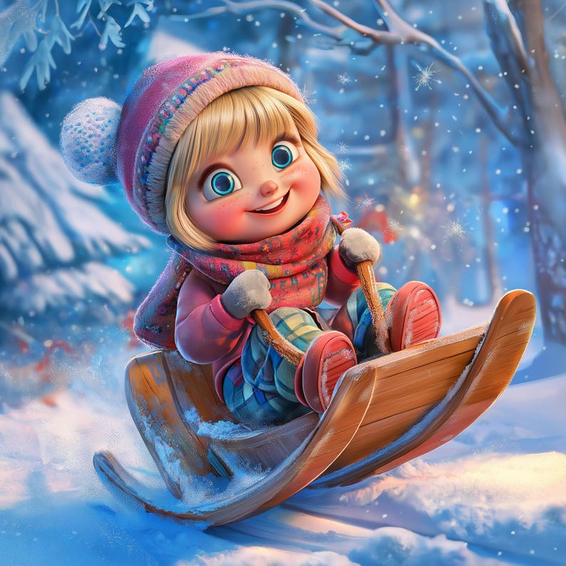 Masha and the Bear Winter Poster - Snowy Wonderland Wall Art for Kids ...