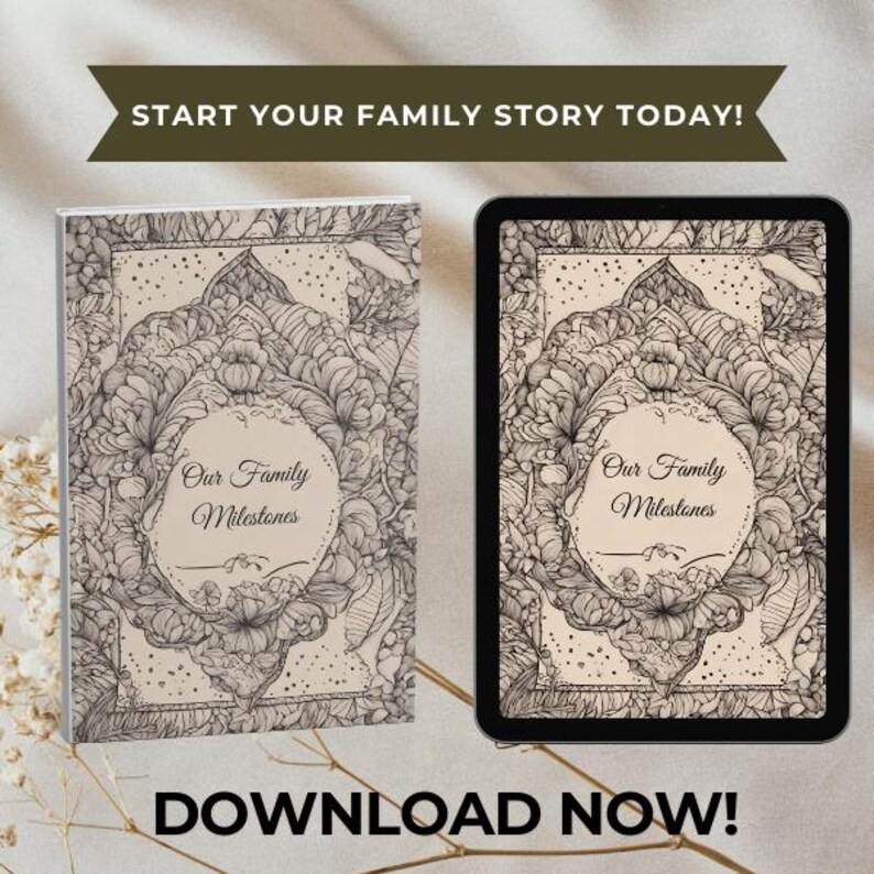 Editable Family & Kids Memory Book Template – Printable Retro Milestone ...
