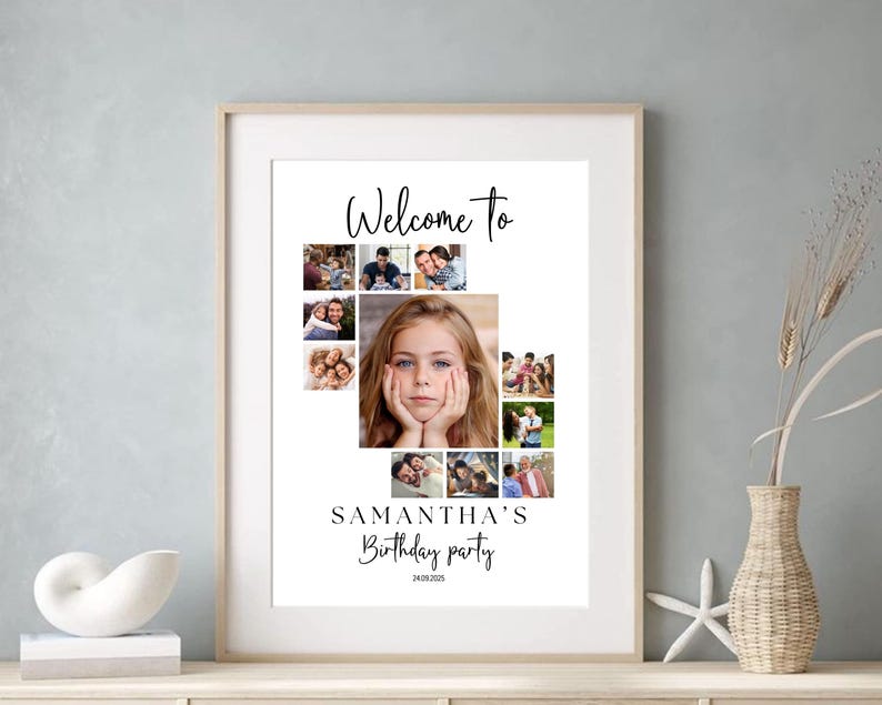 50th Birthday Photo Collage Template, Welcome Sign (digital Download ...