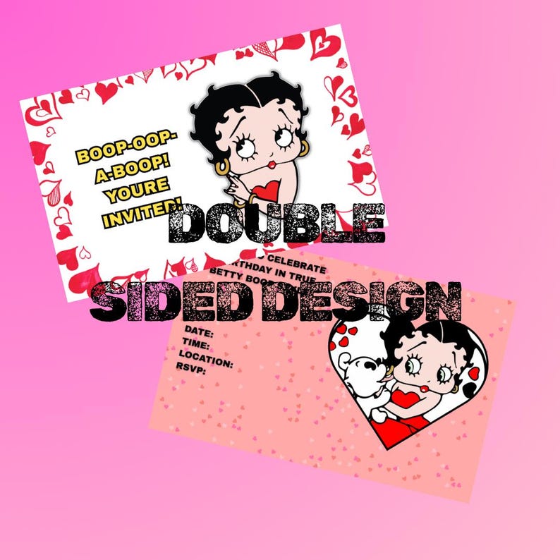 Betty Boop Birthday Invitation - Etsy
