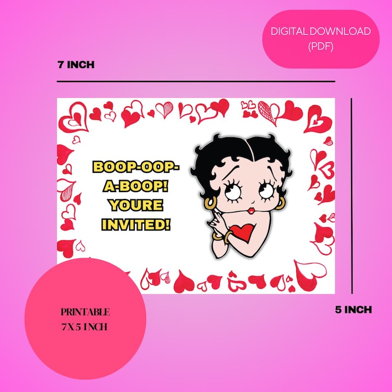 Betty Boop Birthday Invitation - Etsy
