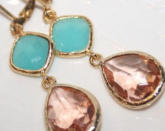 Pink Peach and Mint - Etsy