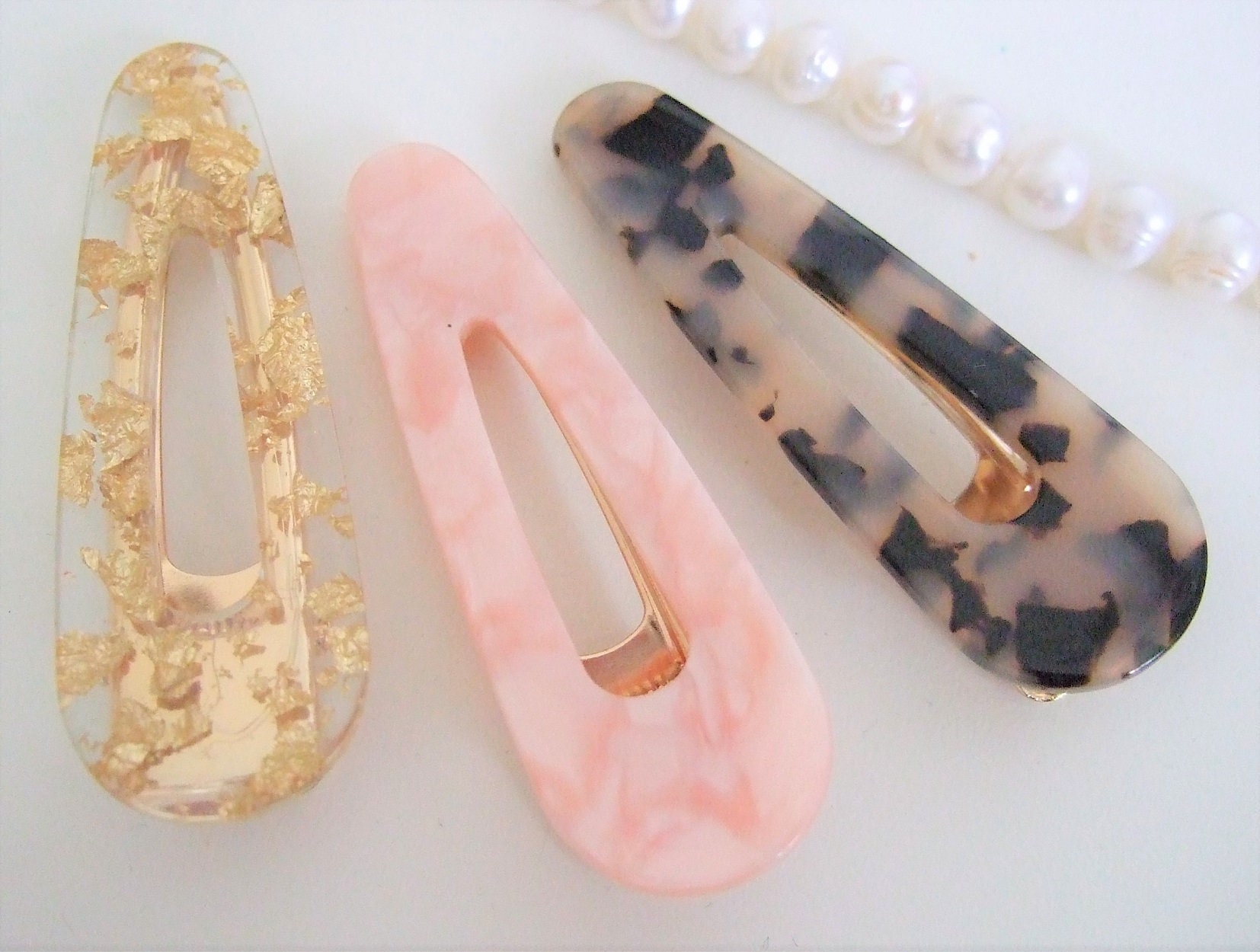 Tortoise shell hair clipDuckbill clipAcrylic hair | Etsy