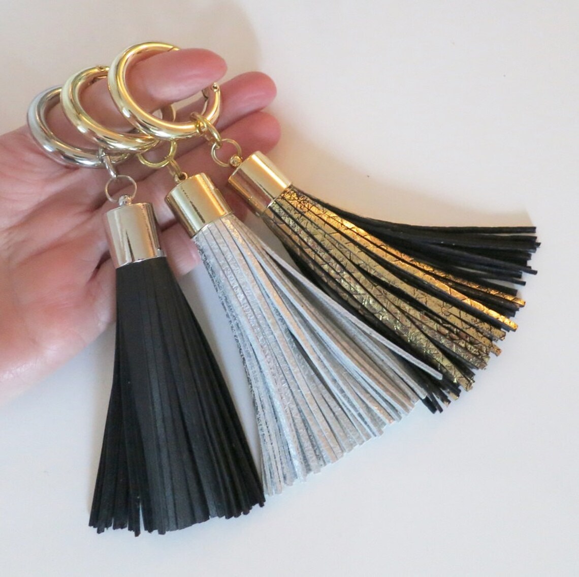 Metallic Large Leather Keychainvalentine's - Etsy