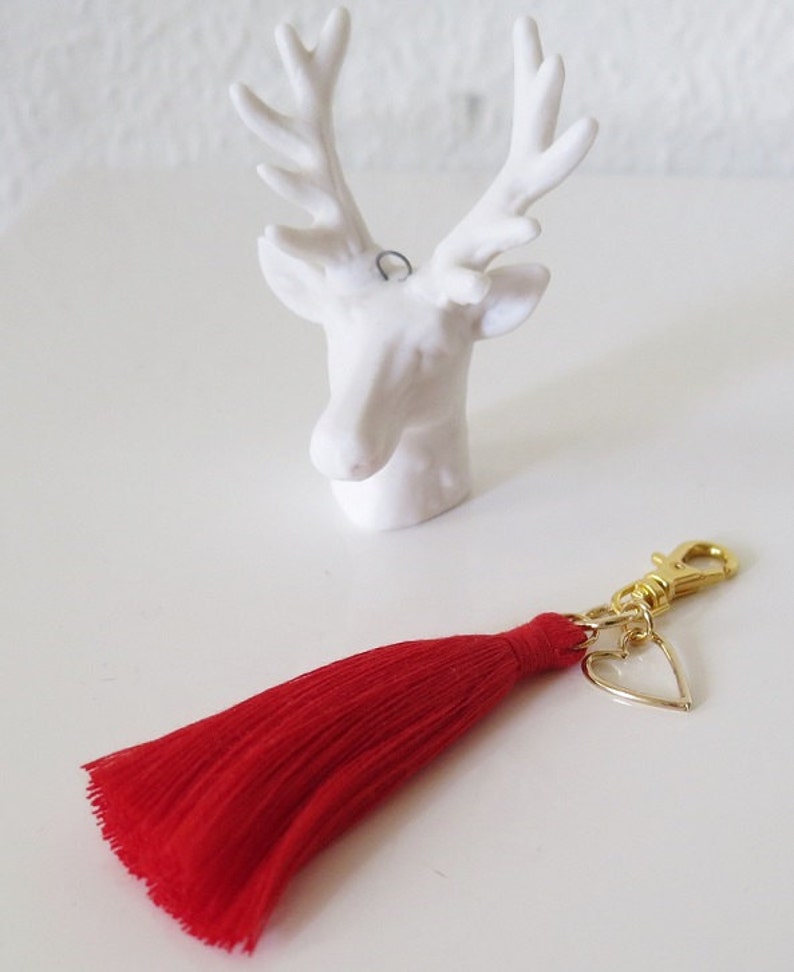 Holiday Gift Idea,red Tassel Charm,small Tassel Keychain,purse Charm ...