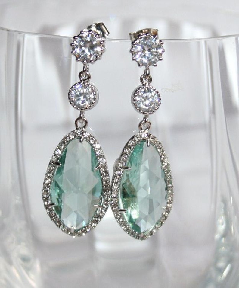 Green Erinite Earringchandelier Earringsstatement Crystal - Etsy