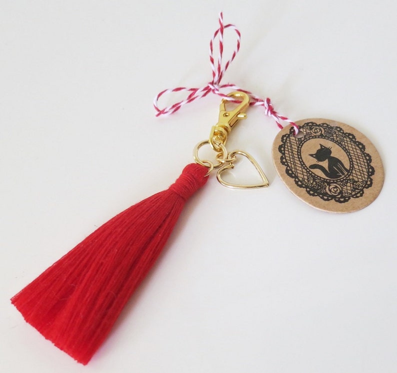 Holiday Gift Idea,red Tassel Charm,small Tassel Keychain,purse Charm ...