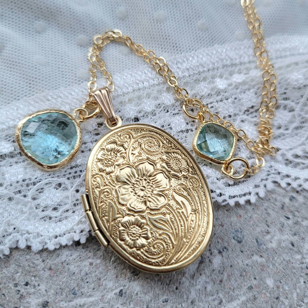 Birthstone Secret Message Locket Necklace,antiquegoldbrass,personalized ...