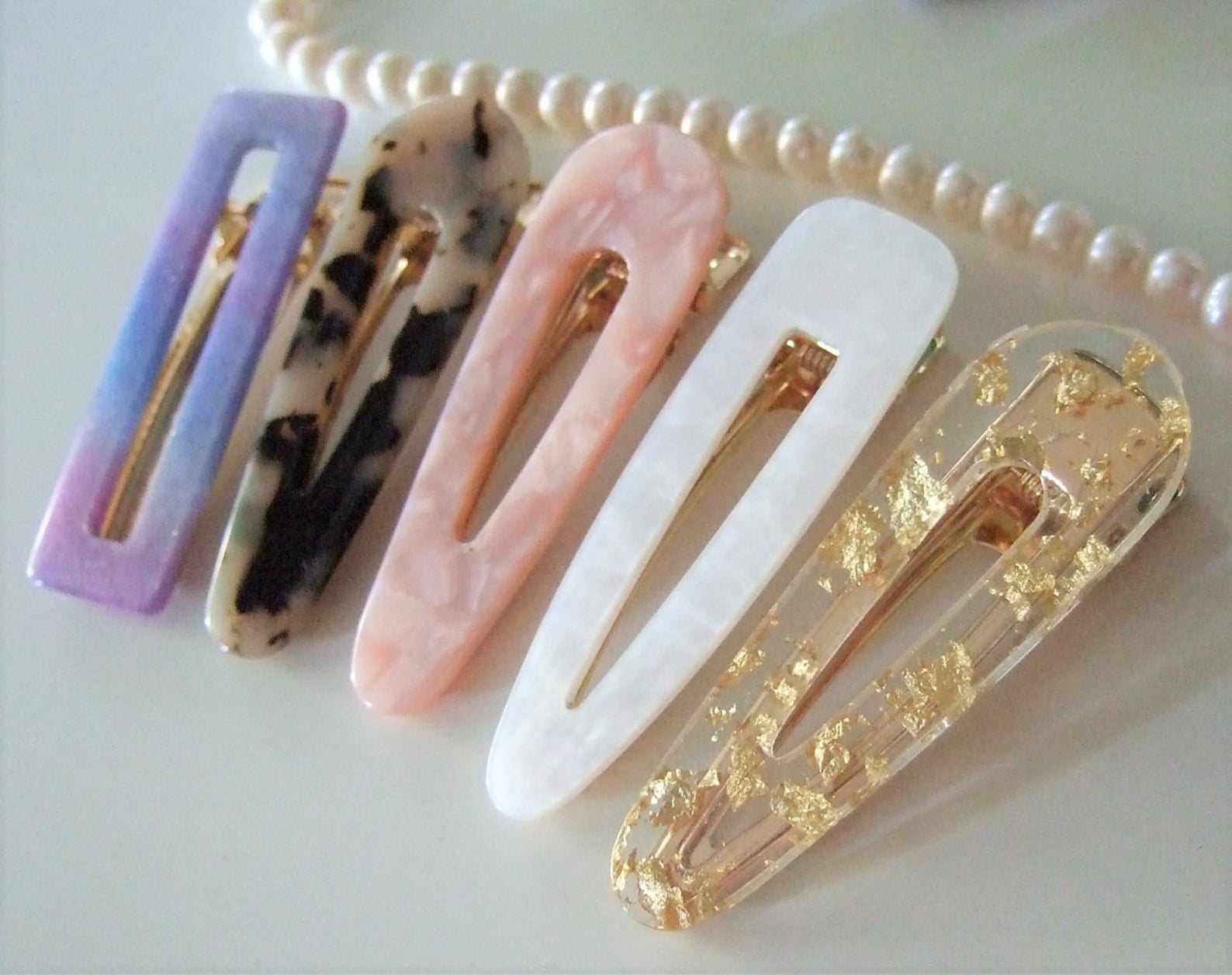 Tortoise shell hair clipDuckbill clipAcrylic hair | Etsy