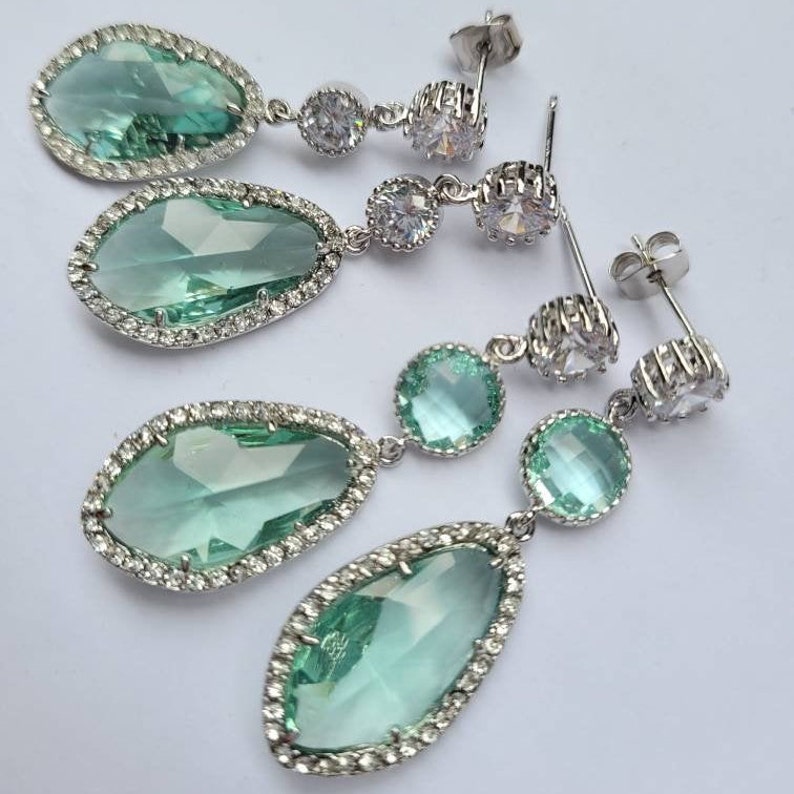 Green Erinite Earring,chandelier Earrings,statement Crystal Peridot ...