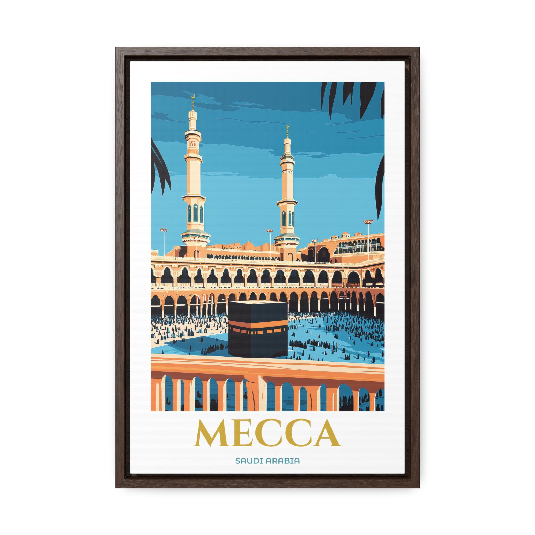 Mecca Travel Poster Islamic Wall Art Saudi Arabia Decor Kaaba ...