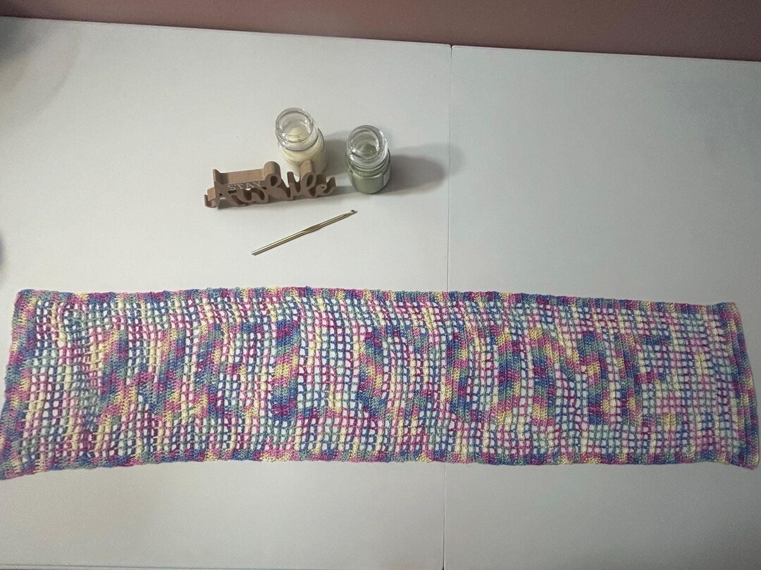 Welcome Filet Crochet Table Runner - Etsy