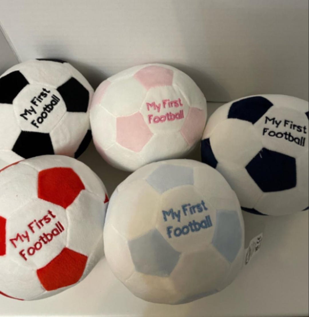 Personalised My First Football Soft Rattle - Etsy
