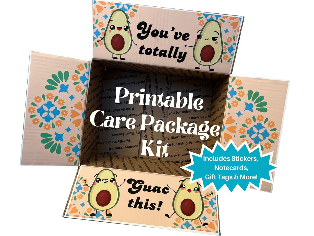 You've Guac This Care Package Printable Decoration Kit: Box Flaps ...