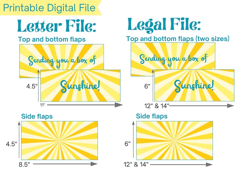 Sunshine Care Package Printable Labels - Sending You a Box of Sunshine ...