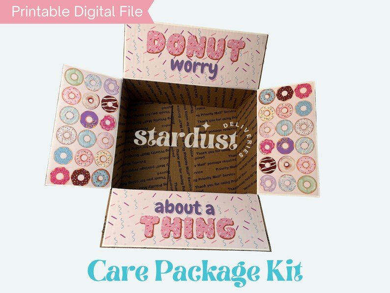 Donut Care Package Printable Decoration Kit - Donut Worry About a Thing ...