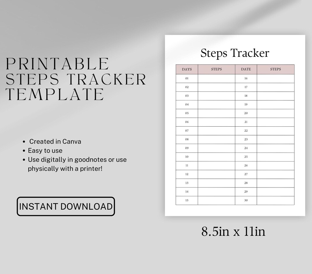 Digital Step Tracker Fitness Planner Daily Counter Workout Goal ...