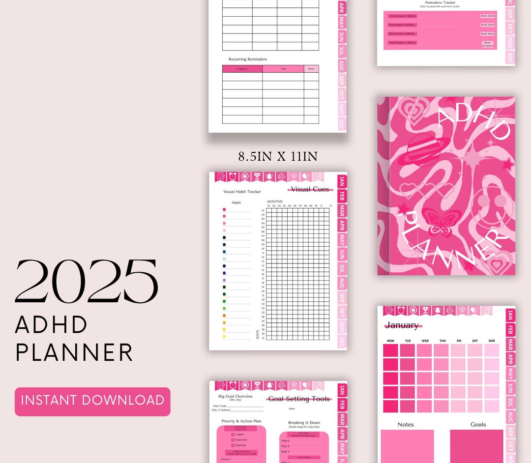 ADHD Bullet Journal Digital Planner for Study Workflow System ...