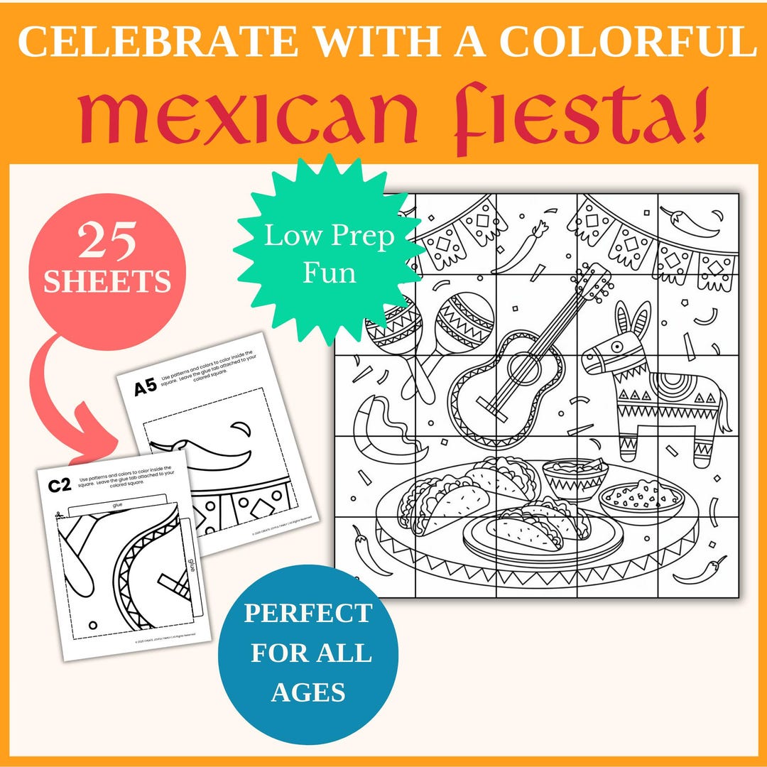 Mexican Fiesta Collaborative Poster | Cinco De Mayo Classroom Activity ...