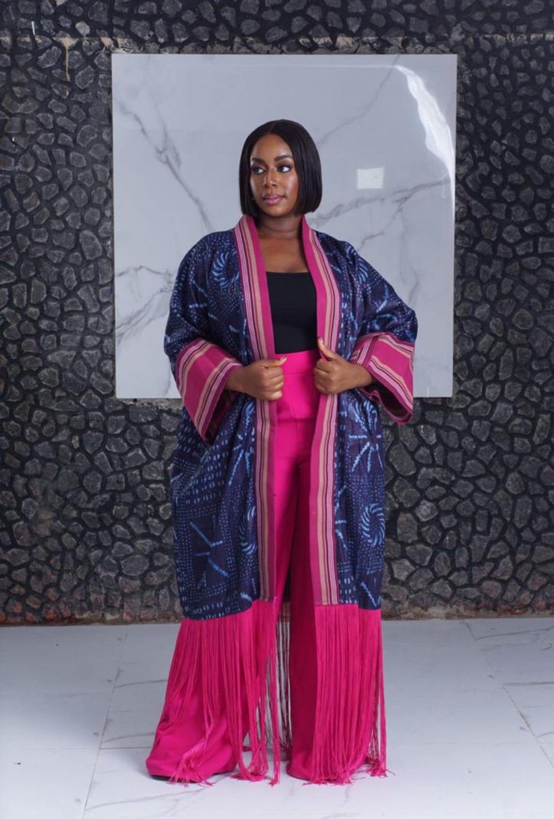 Aso Oke Kimono Two Piece |aso Oke Kimono and Trouser| Aso Oke Cover up ...