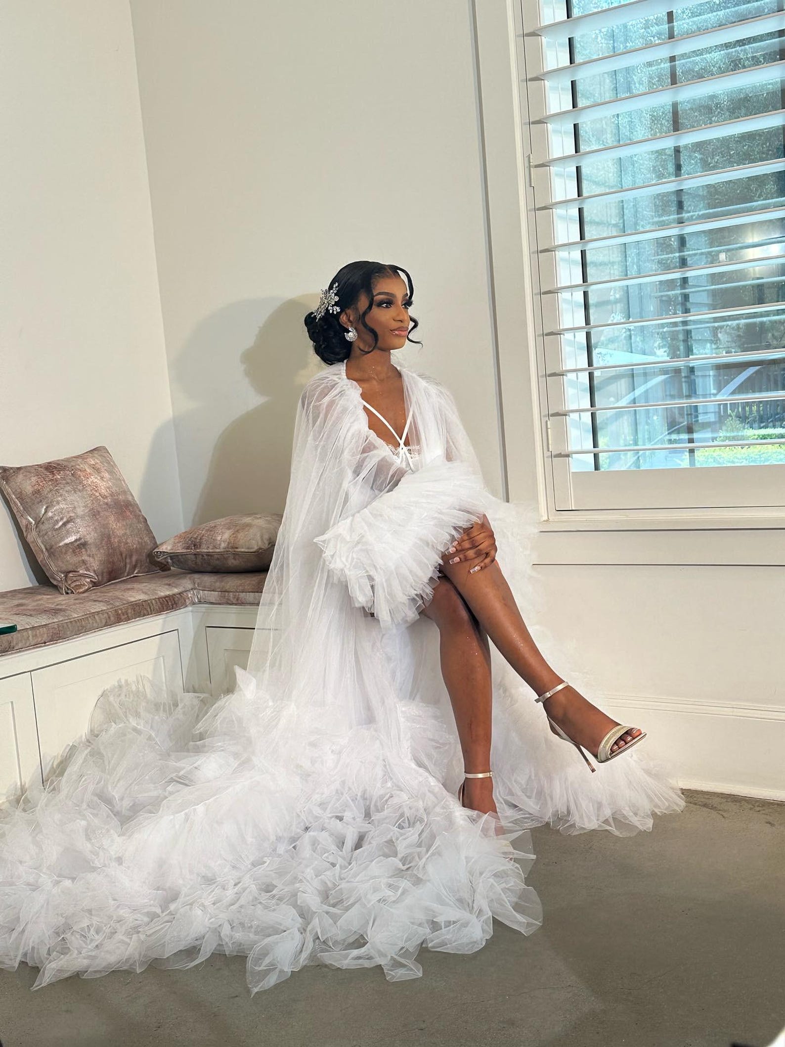 Bridal Robe, Wedding Robes for Brides, Tulle Robe, Wedding Day Robe ...