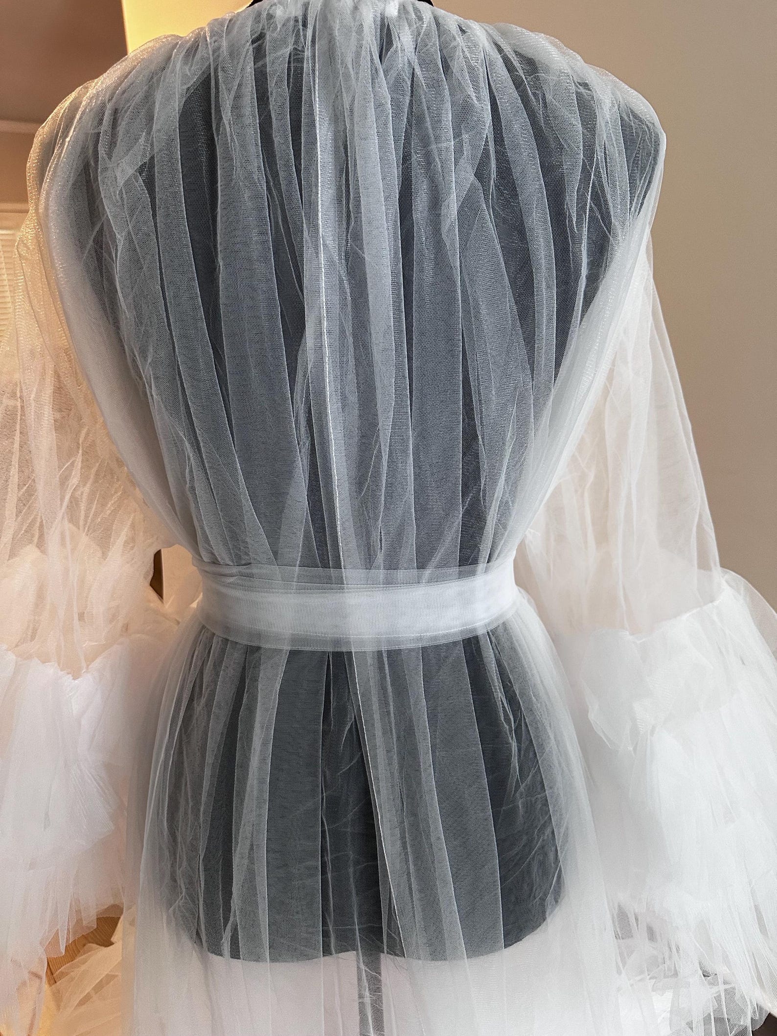 Bridal Robe, Wedding Robes for Brides, Tulle Robe, Wedding Day Robe ...