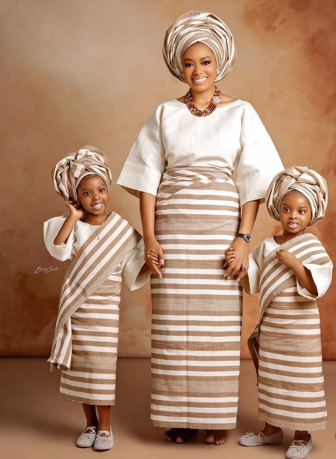 Mummy and Me Asooke Iro and Buba, Mother and Baby Girls and Boy Aso Oke ...