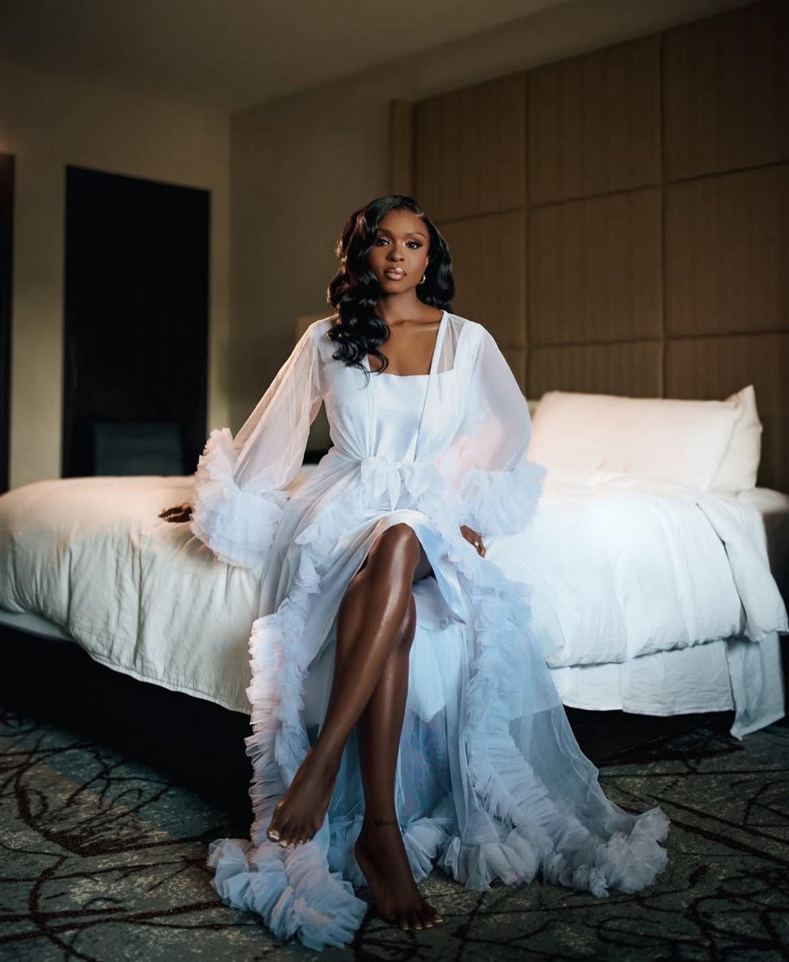 Bridal Robe, Long White Wedding Robes for Brides, Tulle Robe, Wedding ...