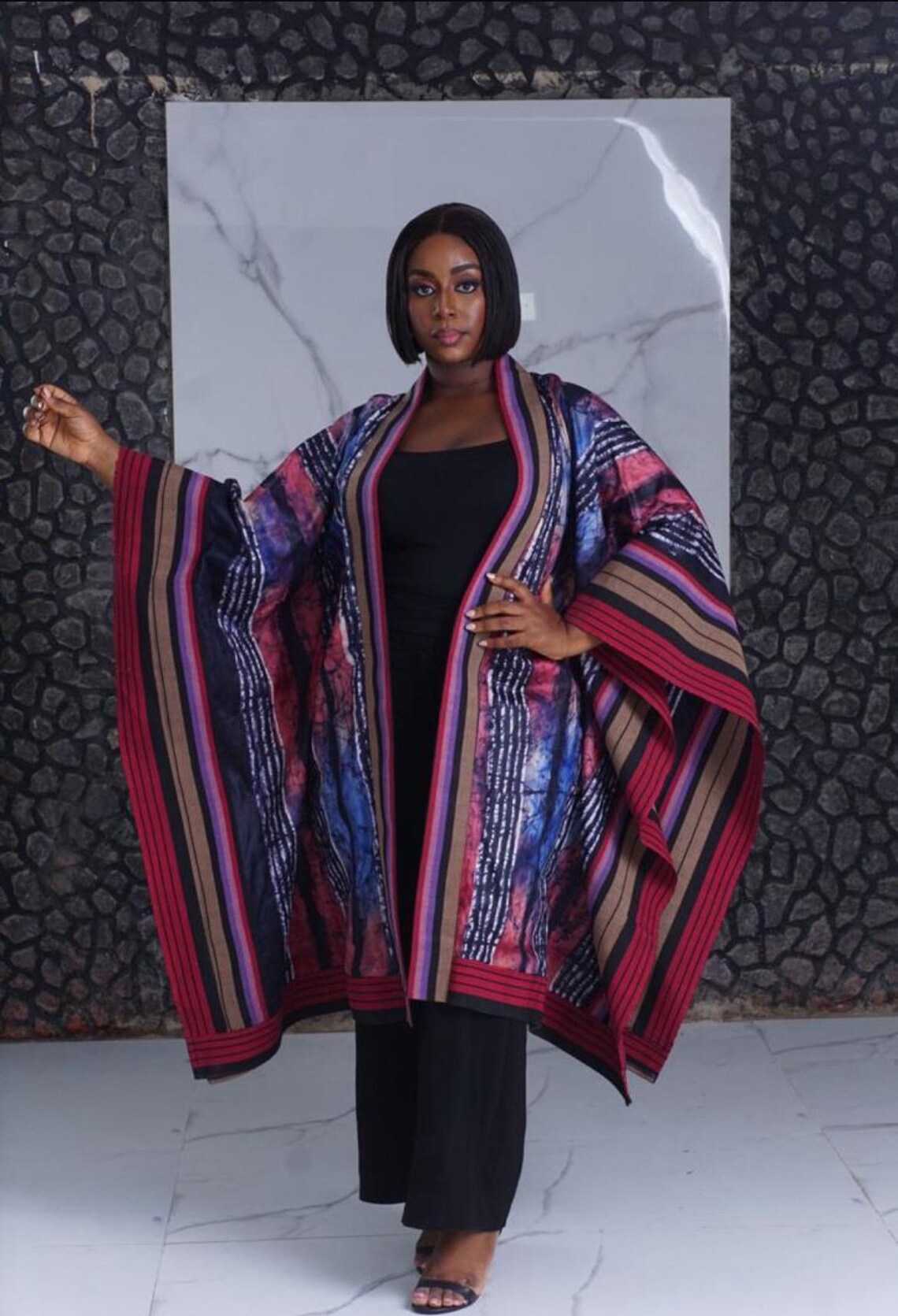 Aso Oke Kimono Two Piece |aso Oke Kimono and Trouser| Aso Oke Cover up ...