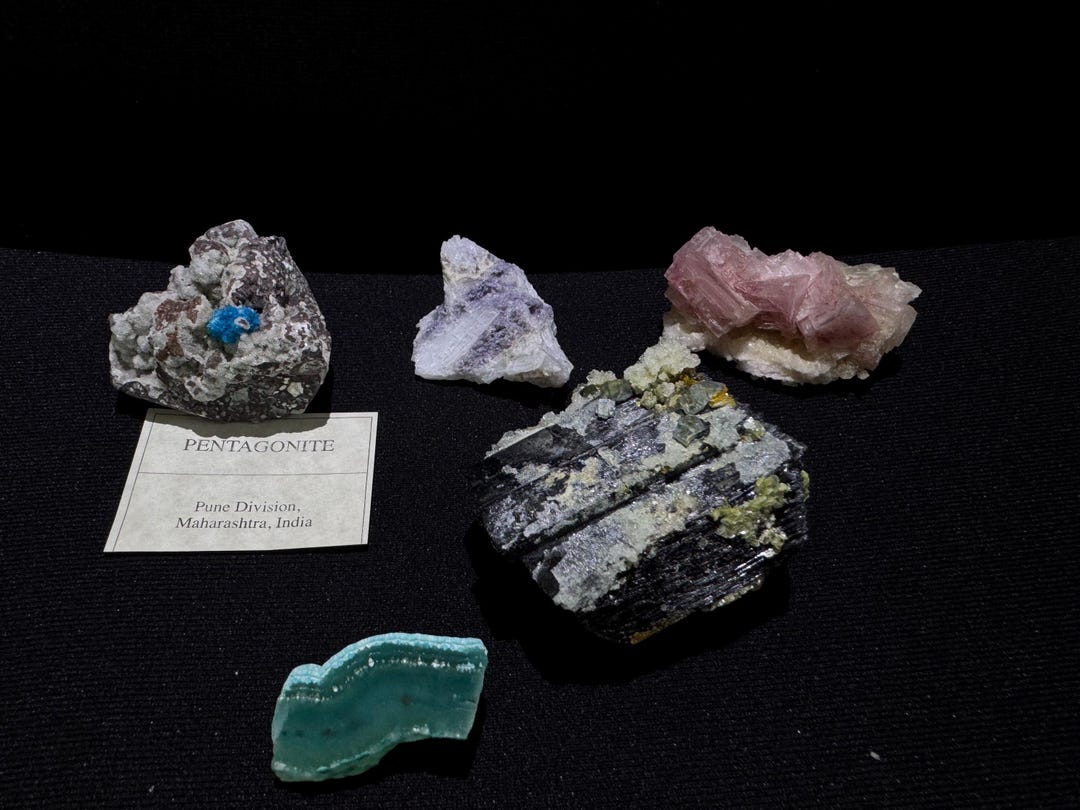 Namibian Black Tourmaline and Hyalite Opal, Smithsonite, Halite ...