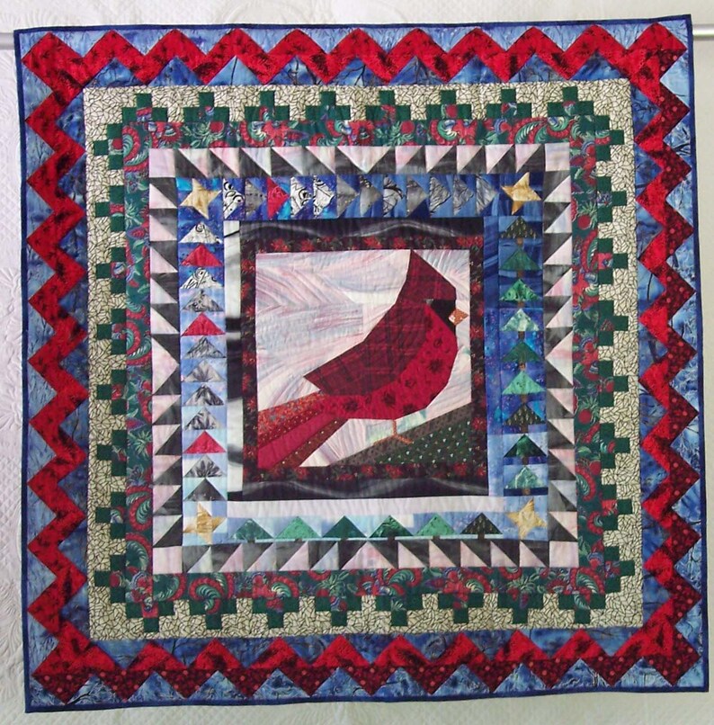 Quilt Pattern Cardinal, Paper Pieced Cardinal Quilt Block - Etsy