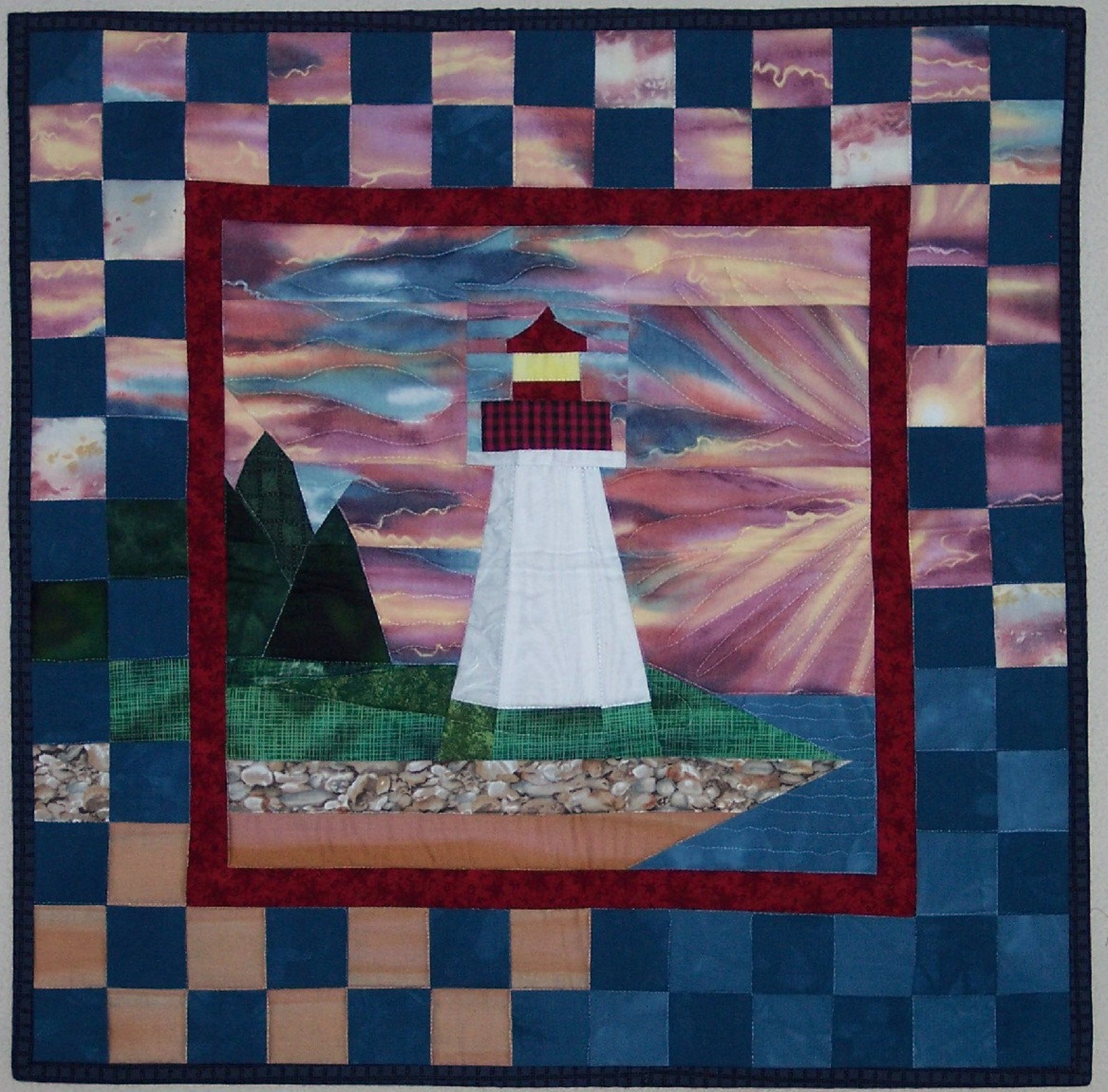 Lighthouse Quilt Pattern, Mulholland Lighthouse Quilted Wall Hanging ...