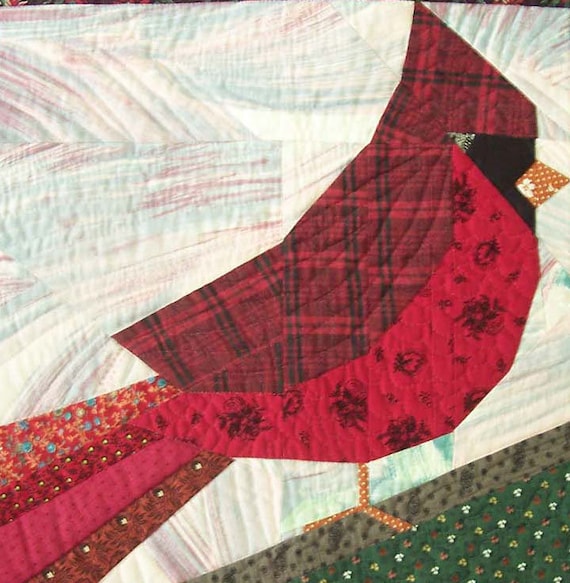 Quilt Pattern Cardinal Paper Pieced Cardinal Quilt Block - Etsy