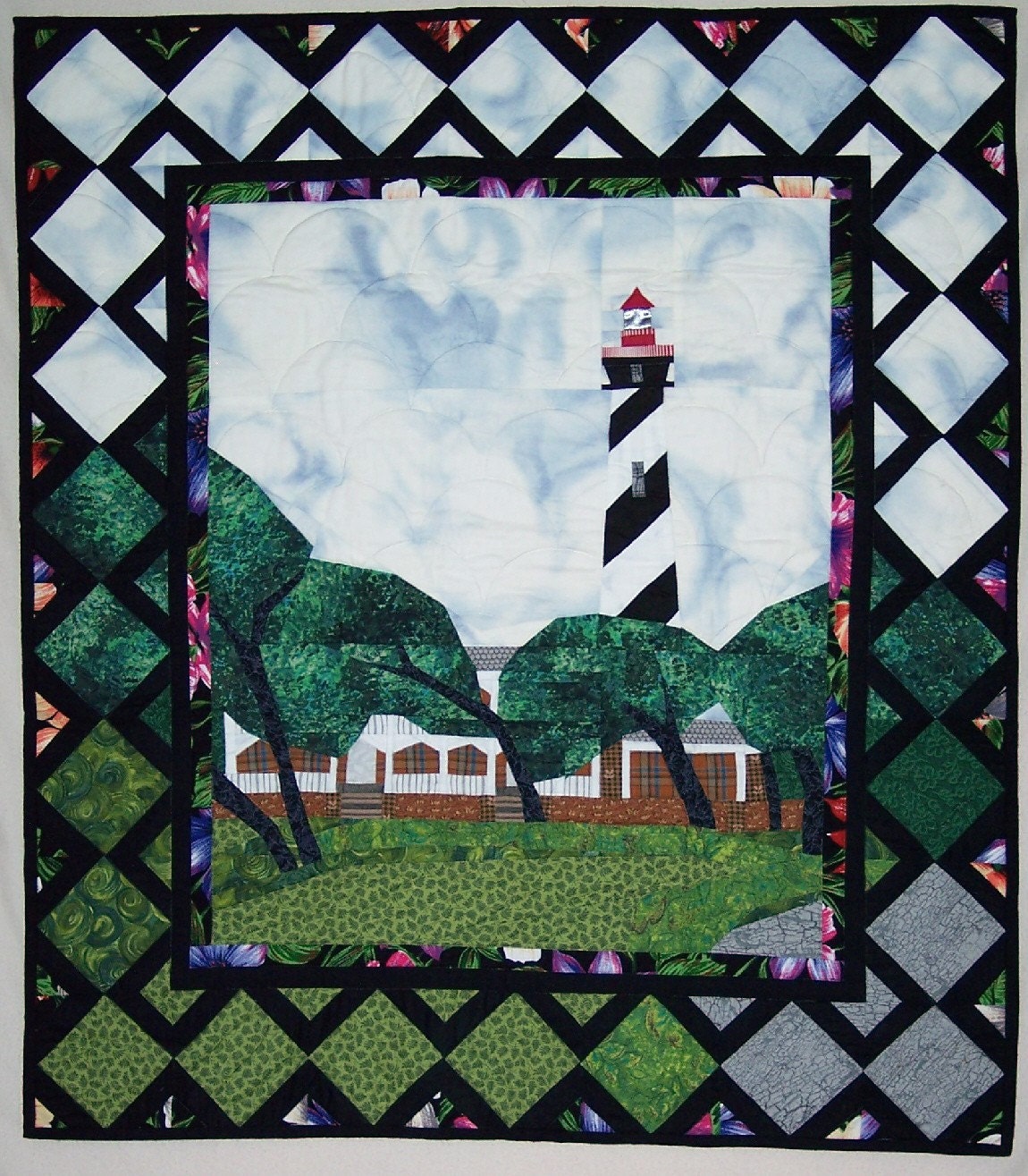 Lighthouse Quilt Pattern, St. Augustine Lighthouse Quilted Wall Hanging ...
