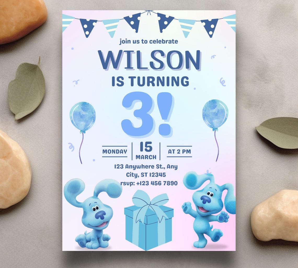 Printable Blue Clues Birthday Invitation: Editable Template (digital ...