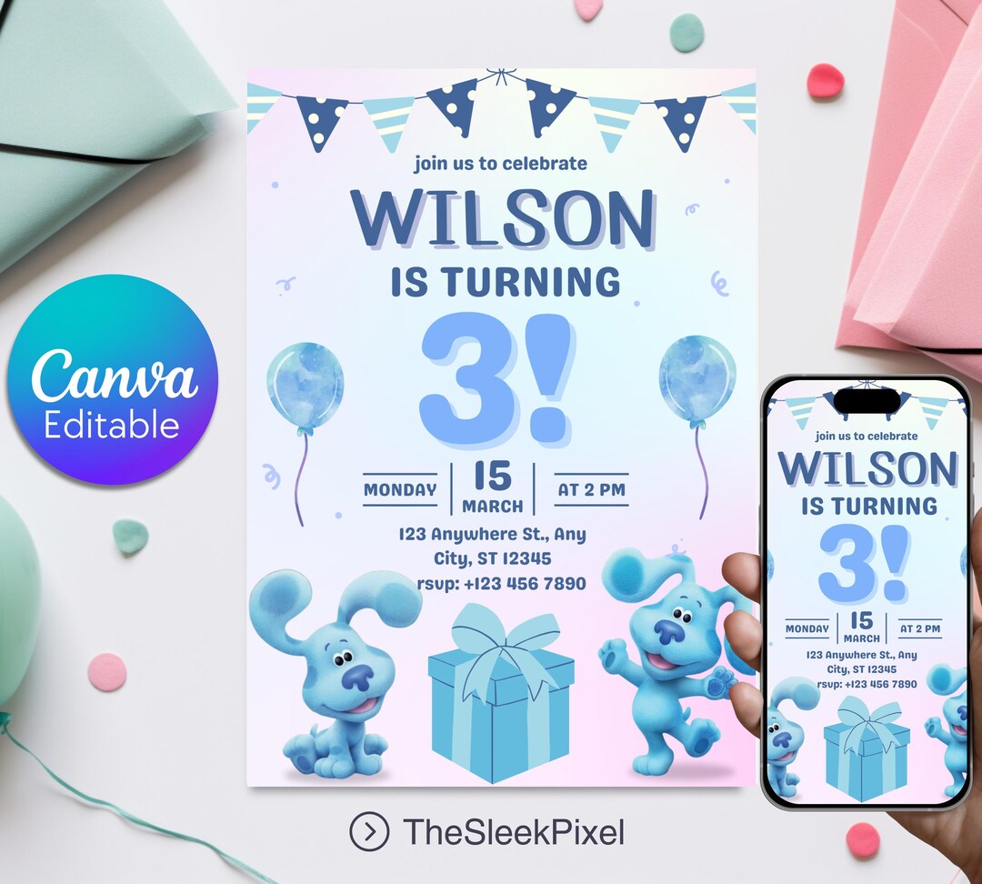 Blues Clues Birthday Birthday Invitation, Kids Birthday Party ...