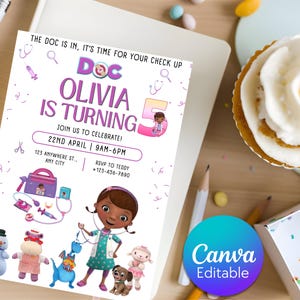 Editable Doc Mcstuffins Birthday Invitation: Kids Party Invite (digital ...