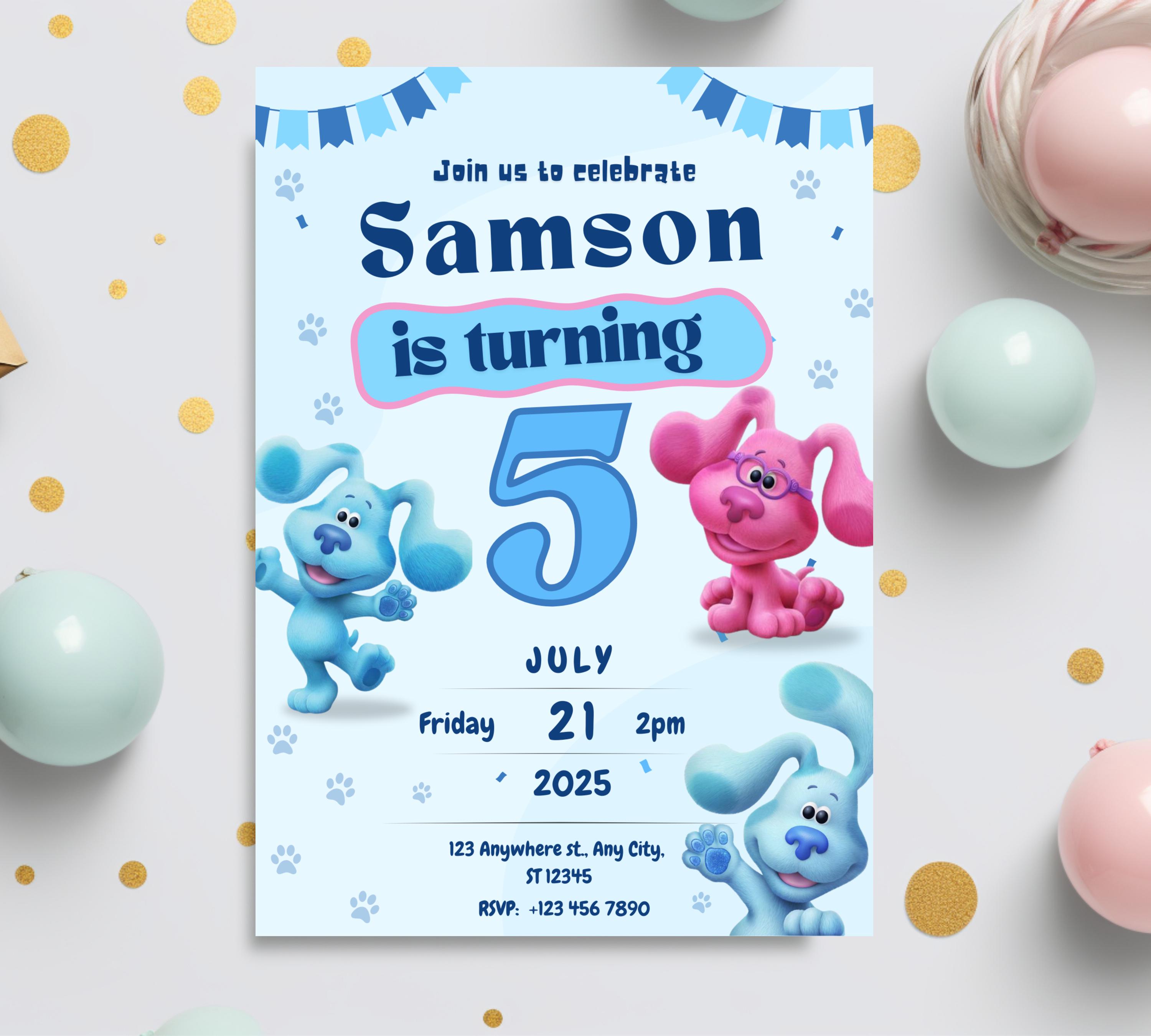 Editable Blues Clues Birthday Birthday Invitation, Kids Birthday Party ...