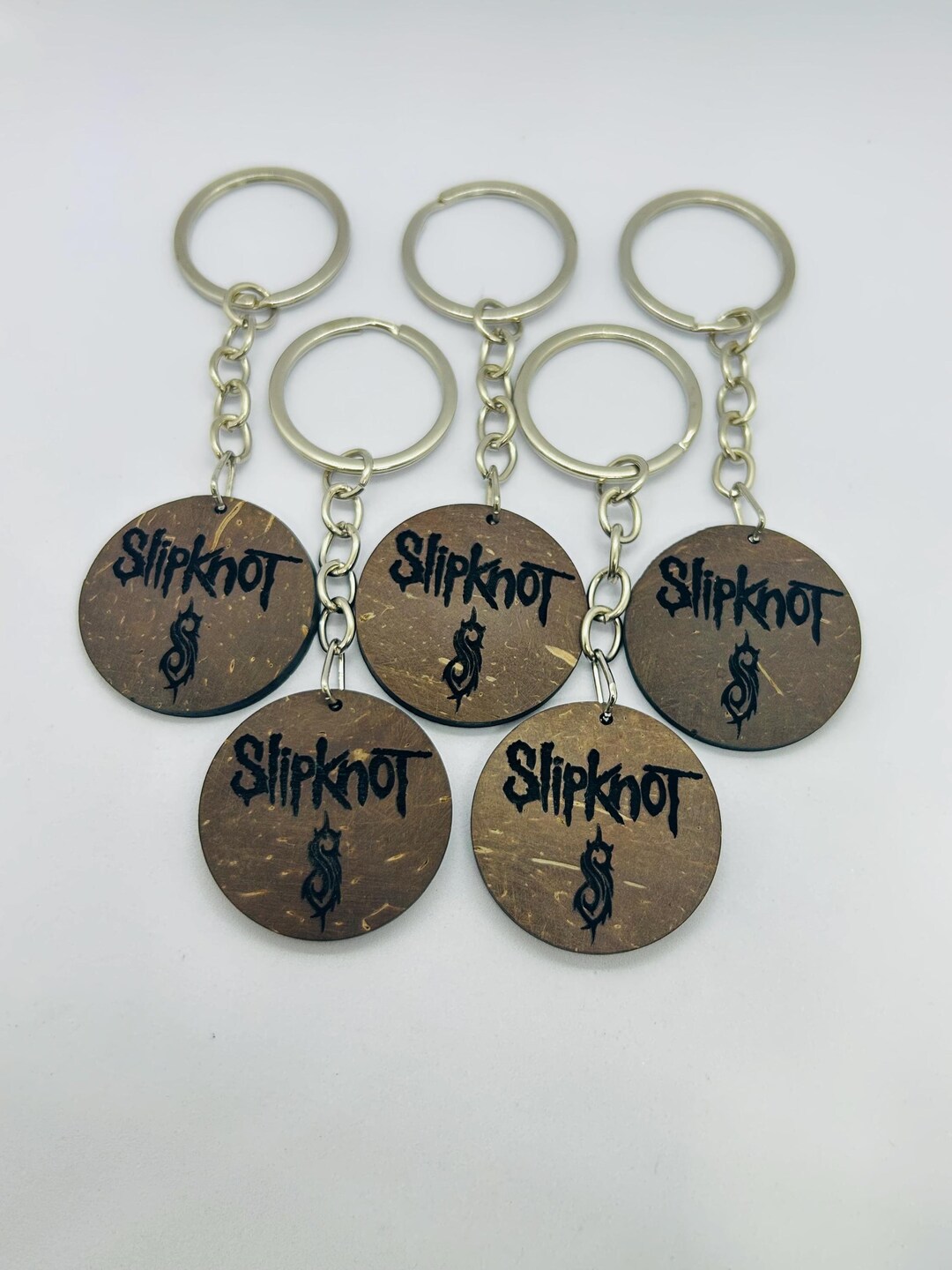Slipknot Metal Band Engraved Coconut Shell Keyring - Keychain ...